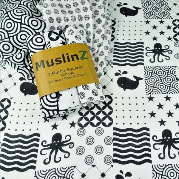 Large Bamboo/ Cotton Muslin Squares | Muslinz | Cheeky Wipes
