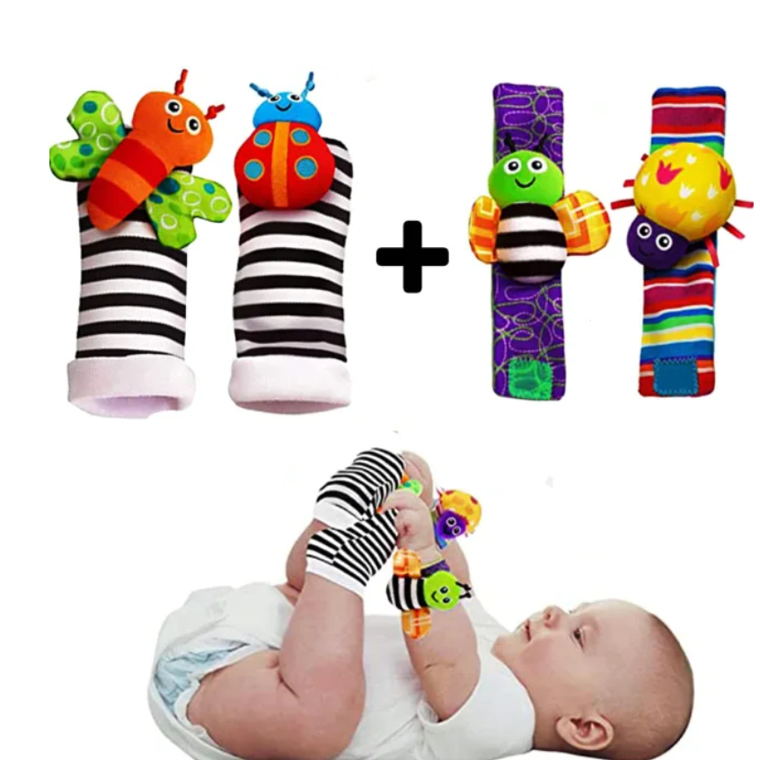 Wrist Rattles and Foot Finders Set | Cheeky Wipes