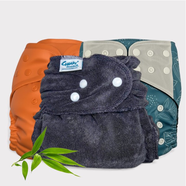 Reusable Nappies | One Size Fits Most | Day & Night Bundle | Cheeky Wipes
