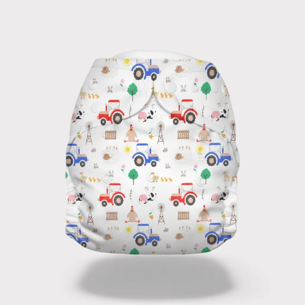 Reusable Nappy Wrap | On The Farm Pattern | Cheeky Wipes