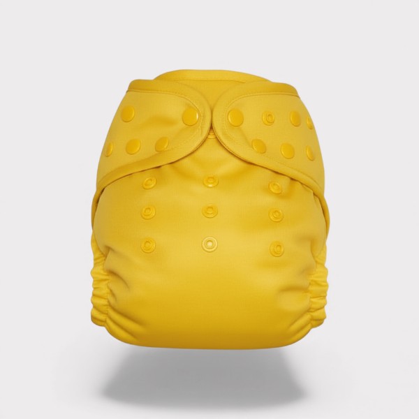 Reusable Nappy Wraps | Yellow, Double Gusset | Cheeky Wipes