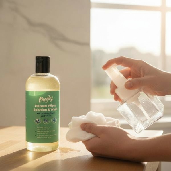 Natural Cloth Wipe Solution & Wash Bundle | Cheeky Wipes