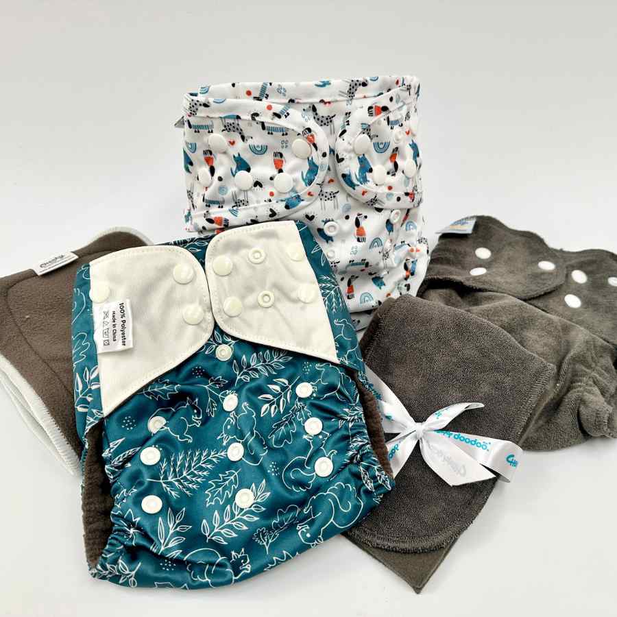 Reusable Nappies | One Size Fits Most | Day & Night Bundle | Cheeky Wipes